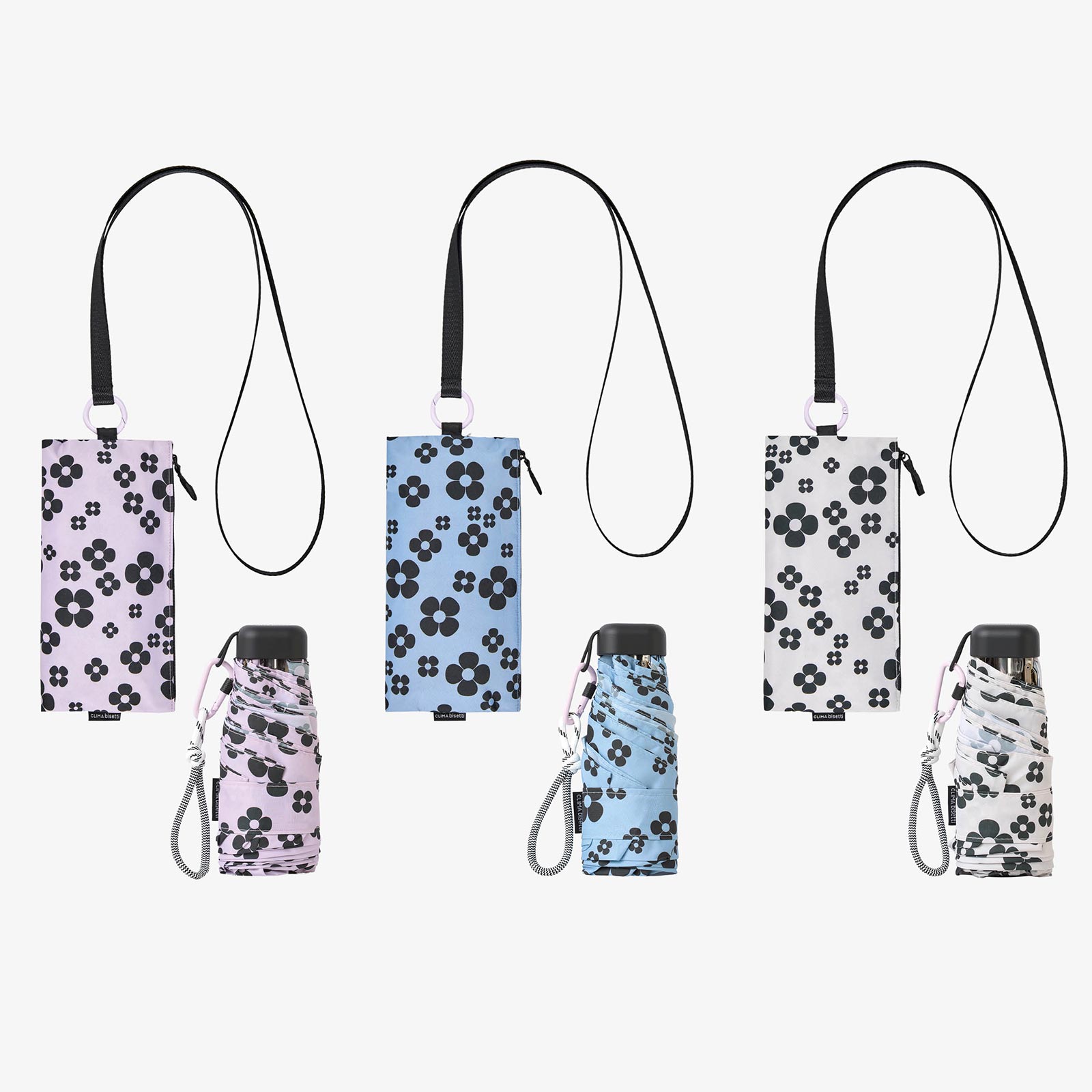 Clima Bisetti Flores Ladies Mini Manual Folding Umbrella with UVP +50 ...