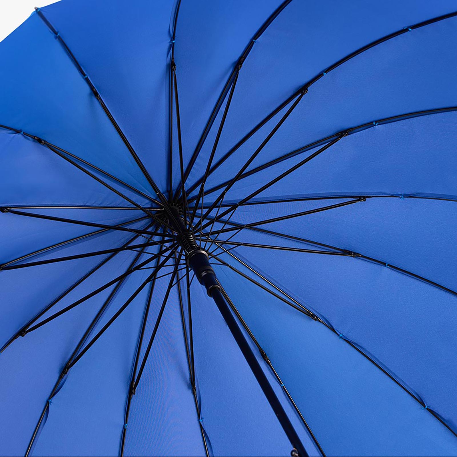 Bisetti Setze 16 Rib Ladies Long UVP Umbrella - Blue | Brolliesgalore