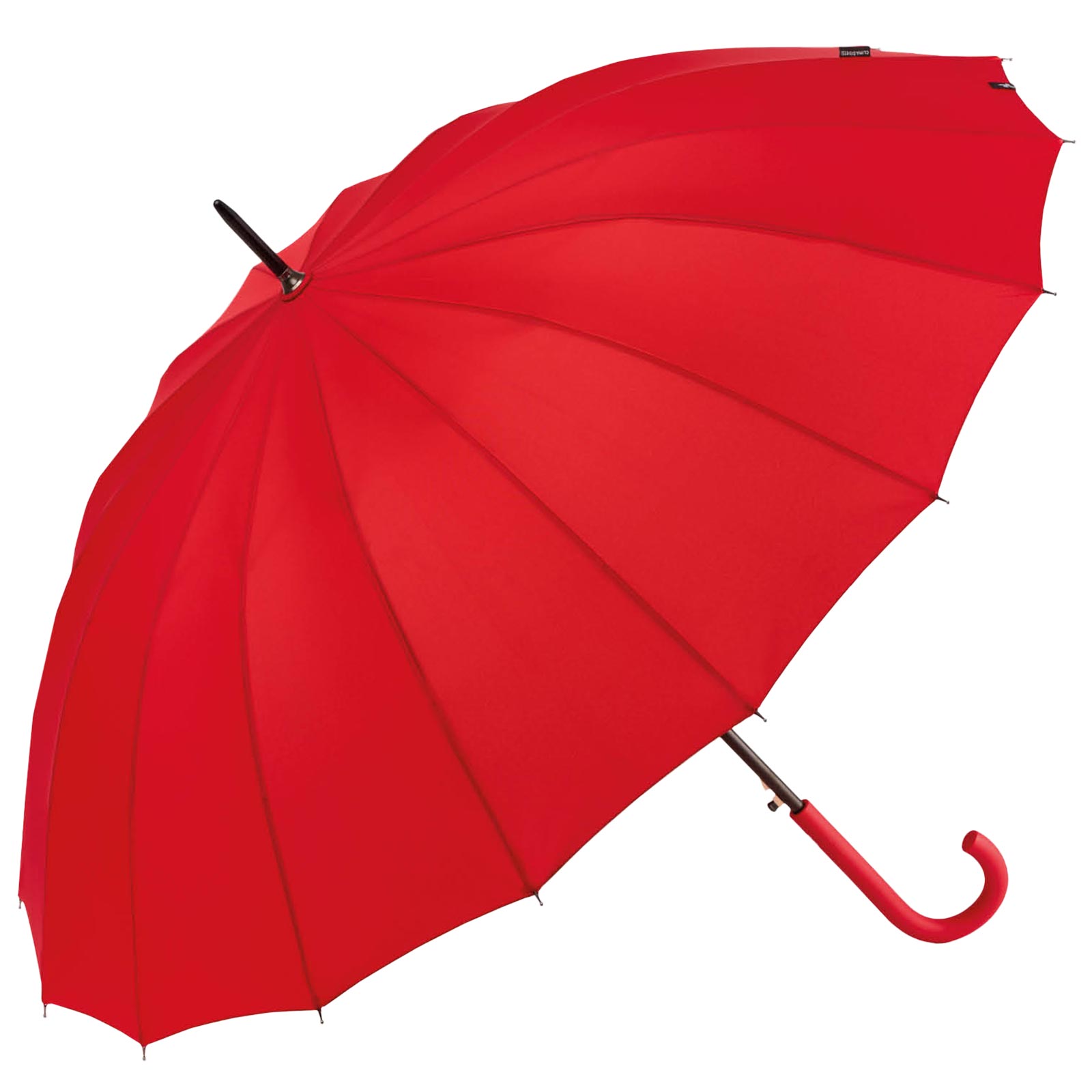 Bisetti Setze 16 Rib Ladies Long UVP Umbrella - Red | Brolliesgalore