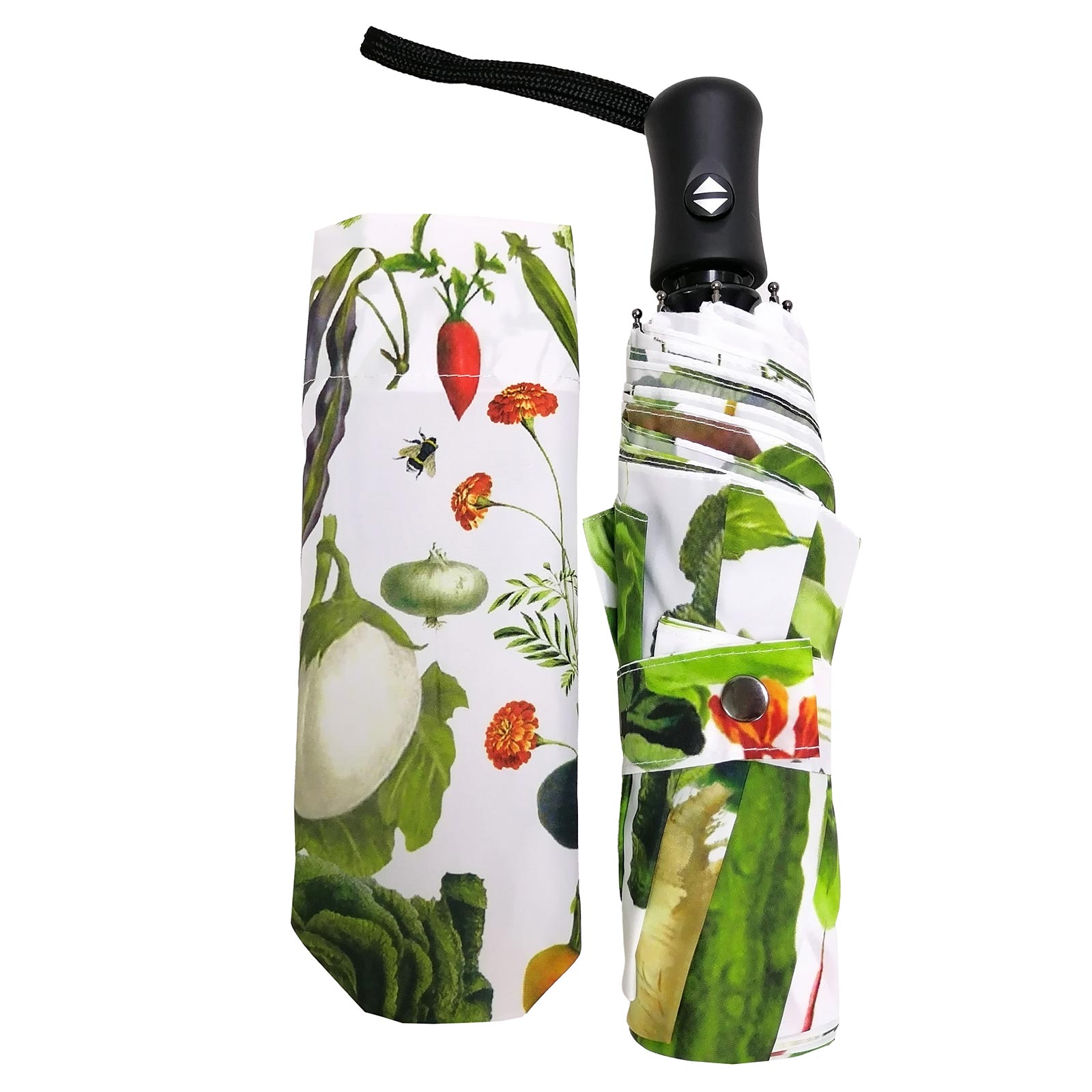 Rosehip Designs Jardiniere Folding Umbrella | Garden Veggies Auto Open ...