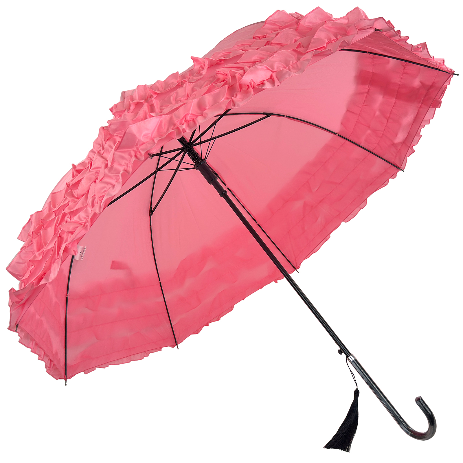 Boutique Triple Frill Umbrella by Soake - Pink | Brolliesgalore