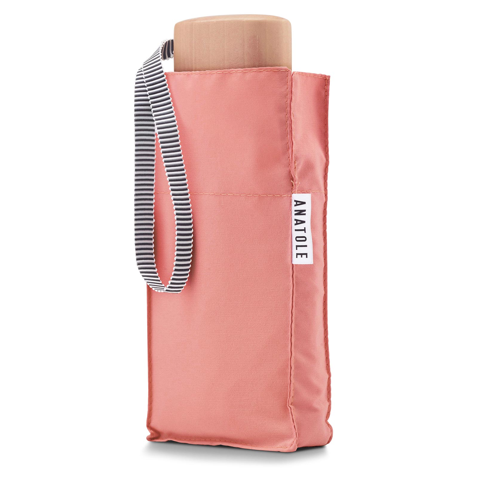 Coral Pink Folding Compact Umbrella by Anatole of Paris – MADELEINE ...