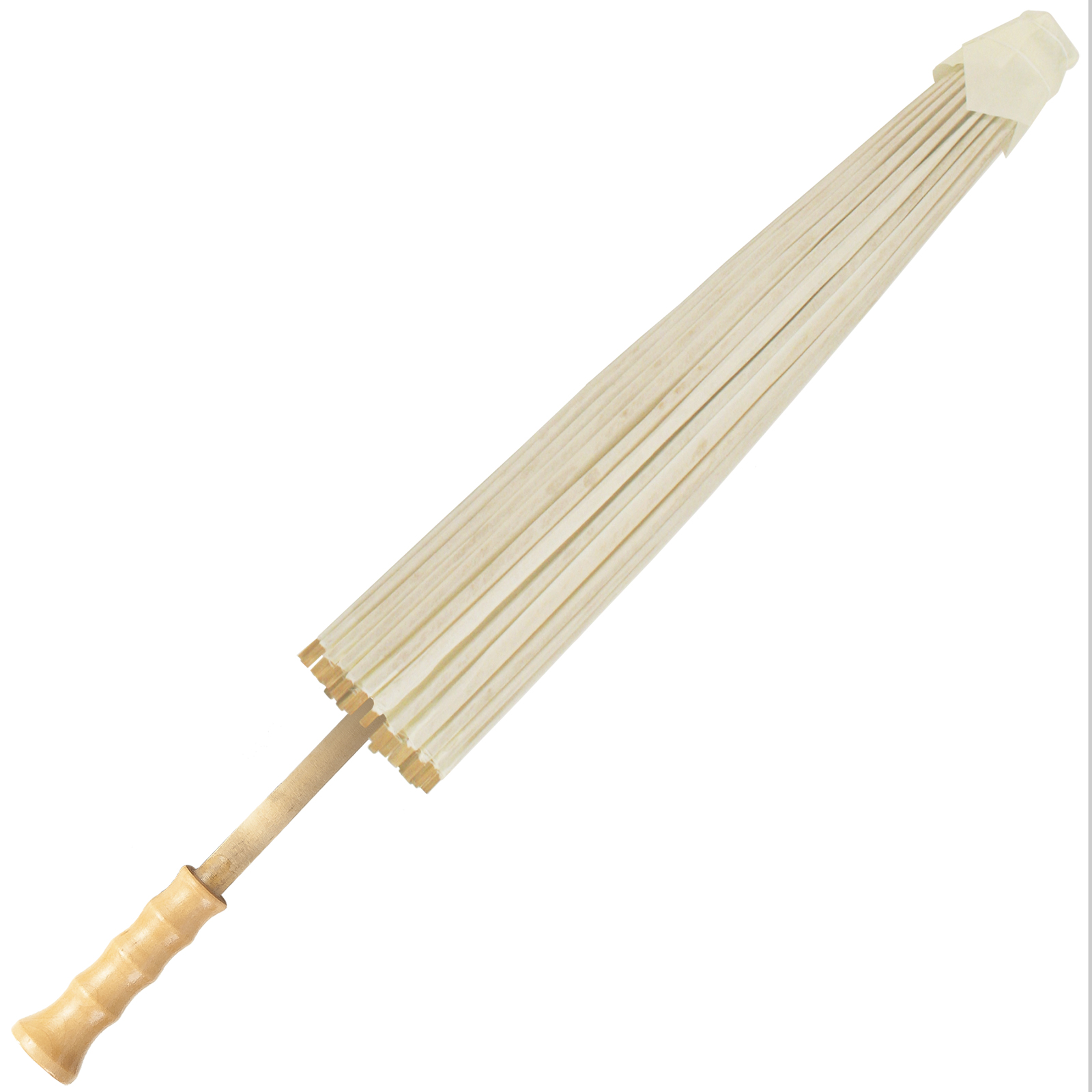 Chinese Paper and Bamboo Parasol with Elegant Handle - Ivory ...