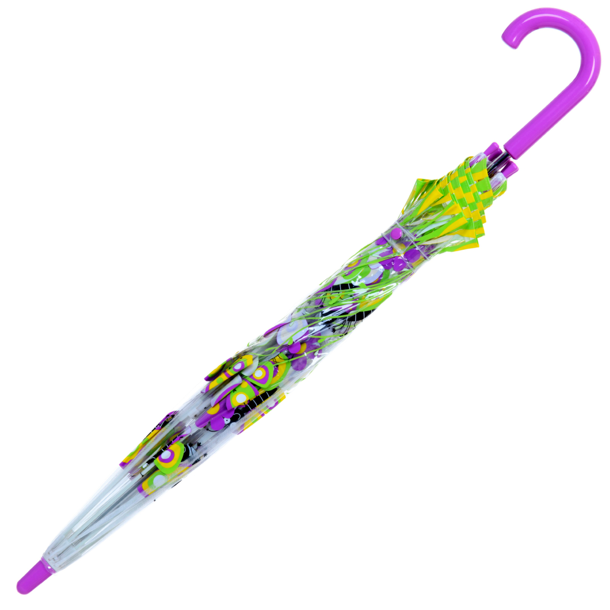Bugzz PVC Dome Children Umbrella - Butterfly Daisy Meadow | Brolliesgalore