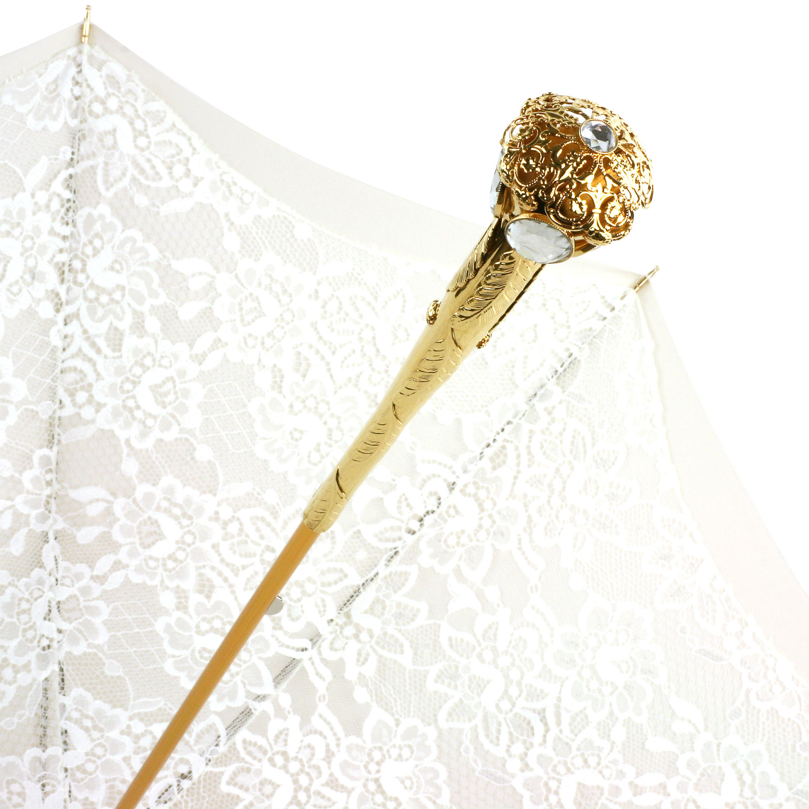 Elegance Ecru Wedding Parasol with Ivory Lace By Pasotti | Brolliesgalore