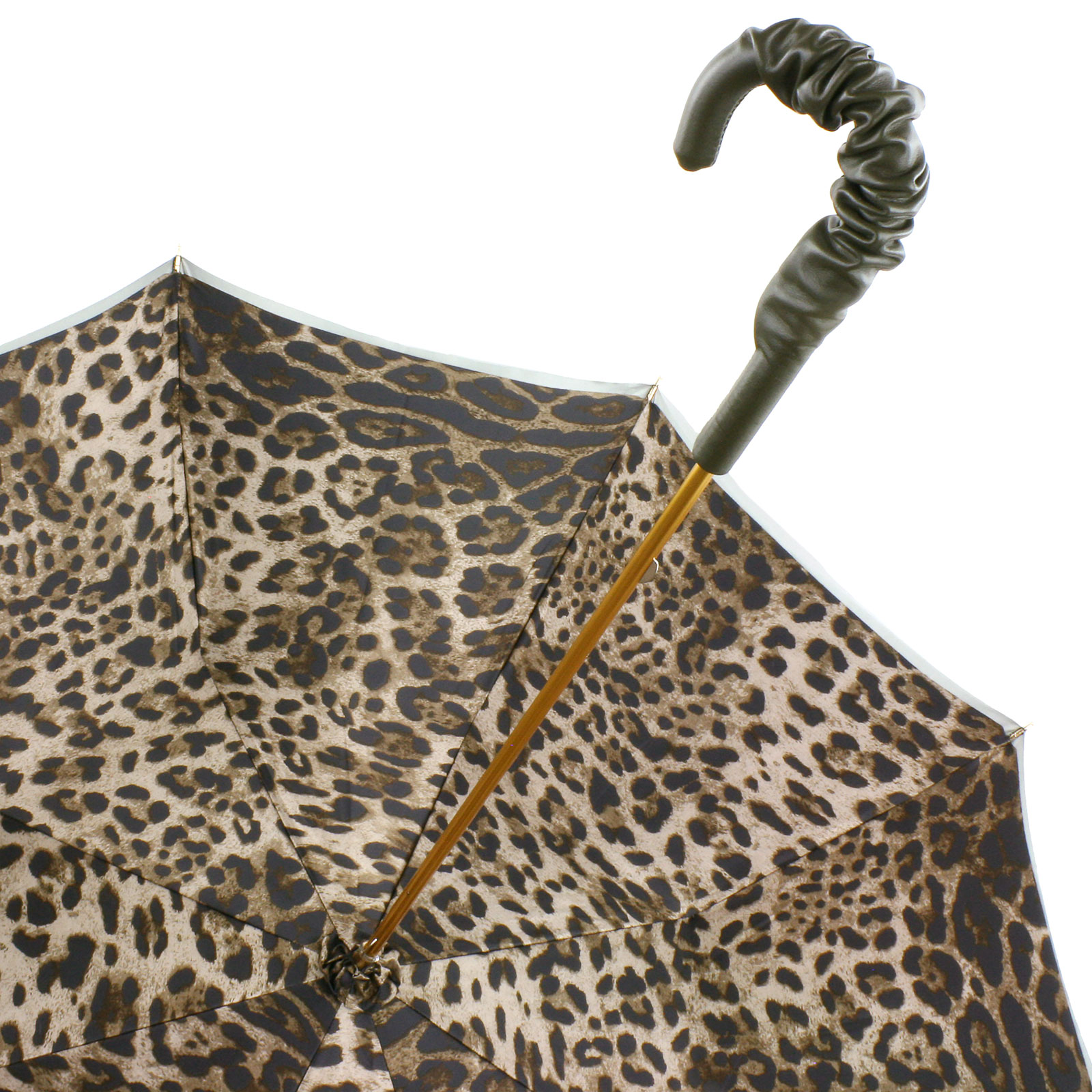 Olive Glamour Leopard Luxury Double Canopy Umbrella by Pasotti ...
