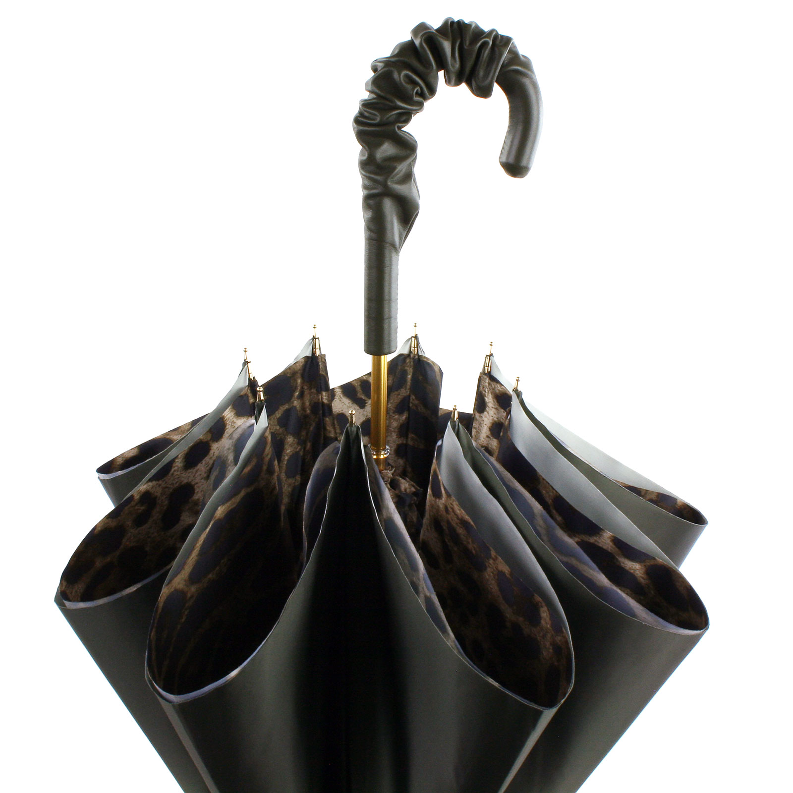 Olive Glamour Leopard Luxury Double Canopy Umbrella by Pasotti ...