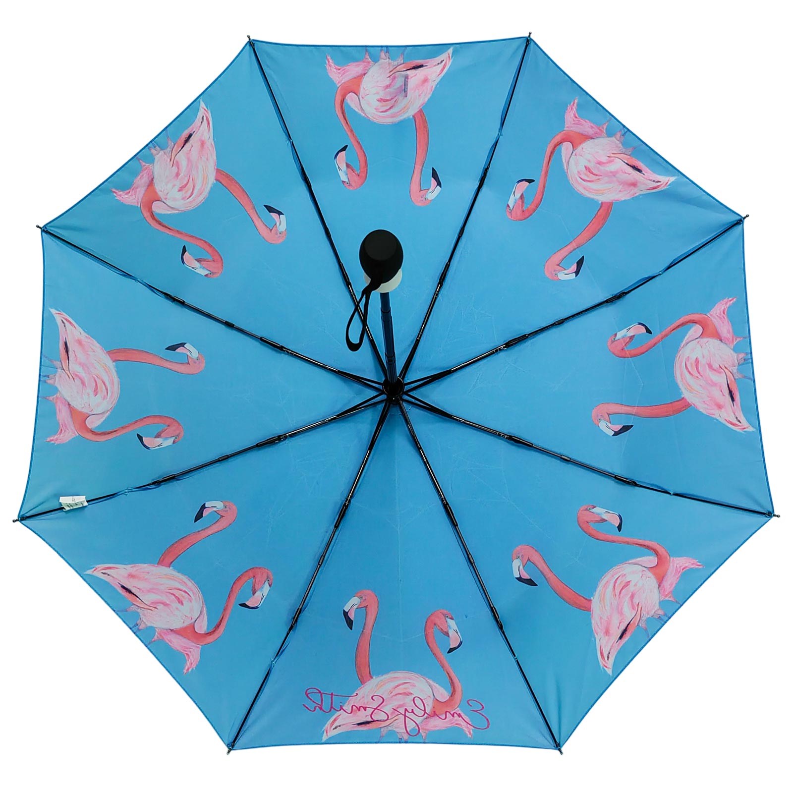 Emily Smith O&C Folding Umbrella - Flossy & Amber Flamingoes ...