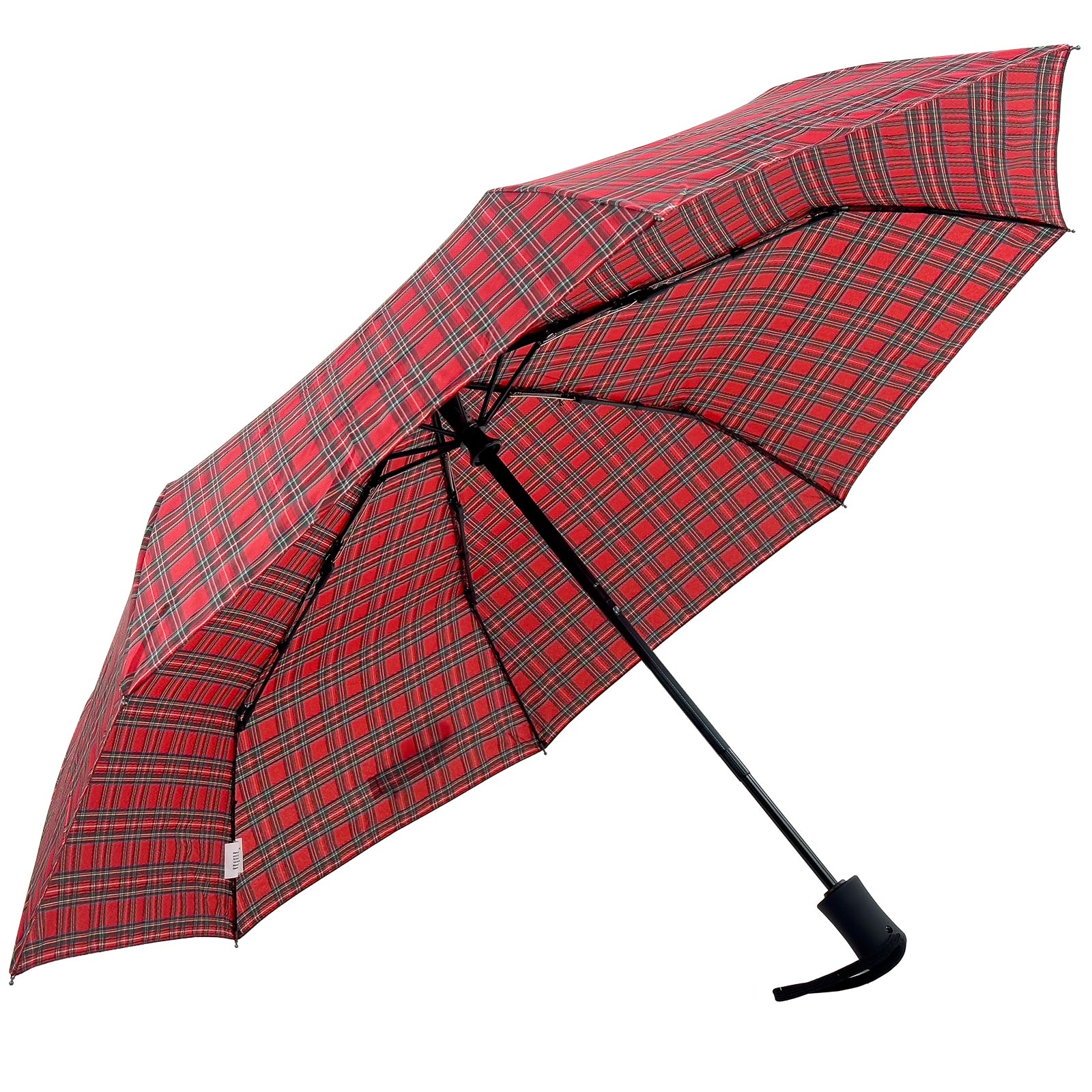Everyday Tartan Compact Folding Umbrella - Red | Brolliesgalore